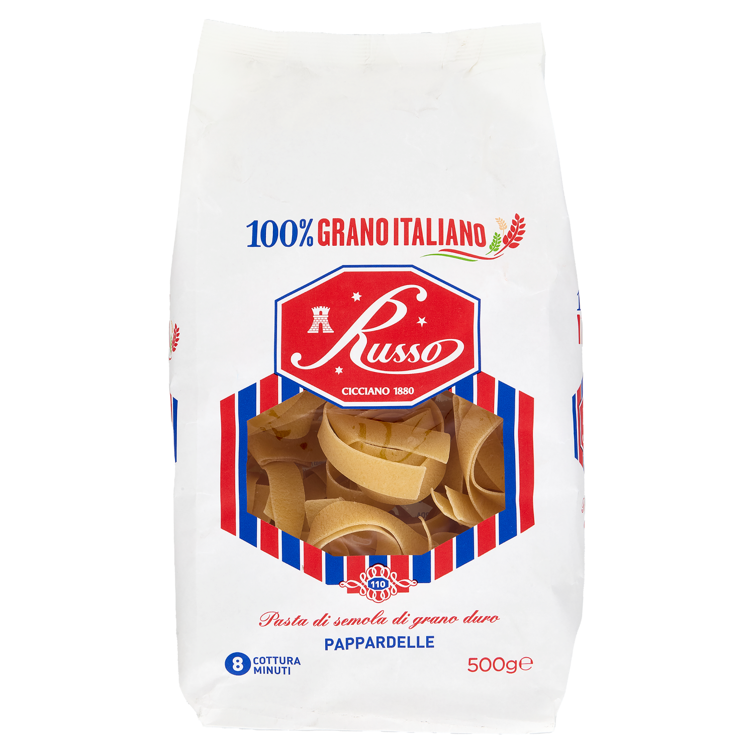 RUSSO PASTA DI SEMOLA PAPPARDELLE NIDO 500g (12 in a box)available fro ...