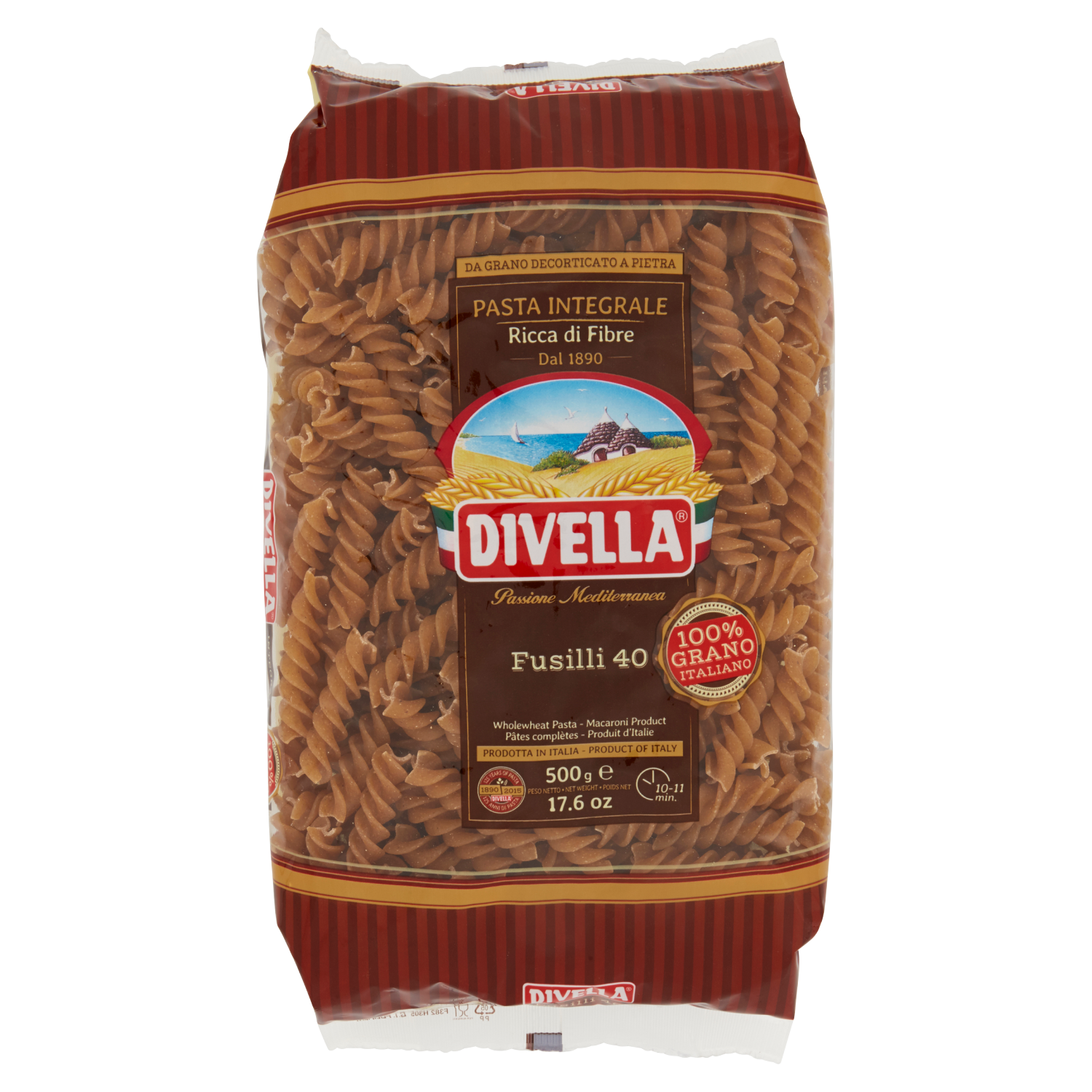 DIVELLA FUSILLI 40 INTEGRALI 500g (24 in a box)available from our ital ...