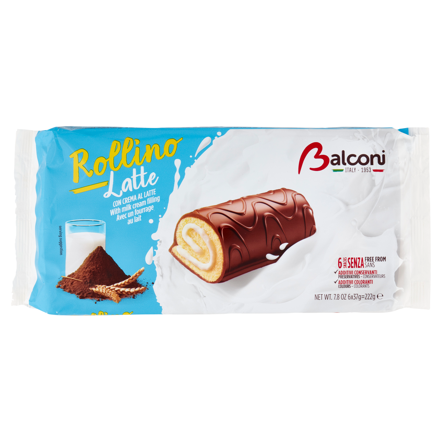 BALCONI ROLLINO LATTE X6 222g (20 in a box)available from our italian ...