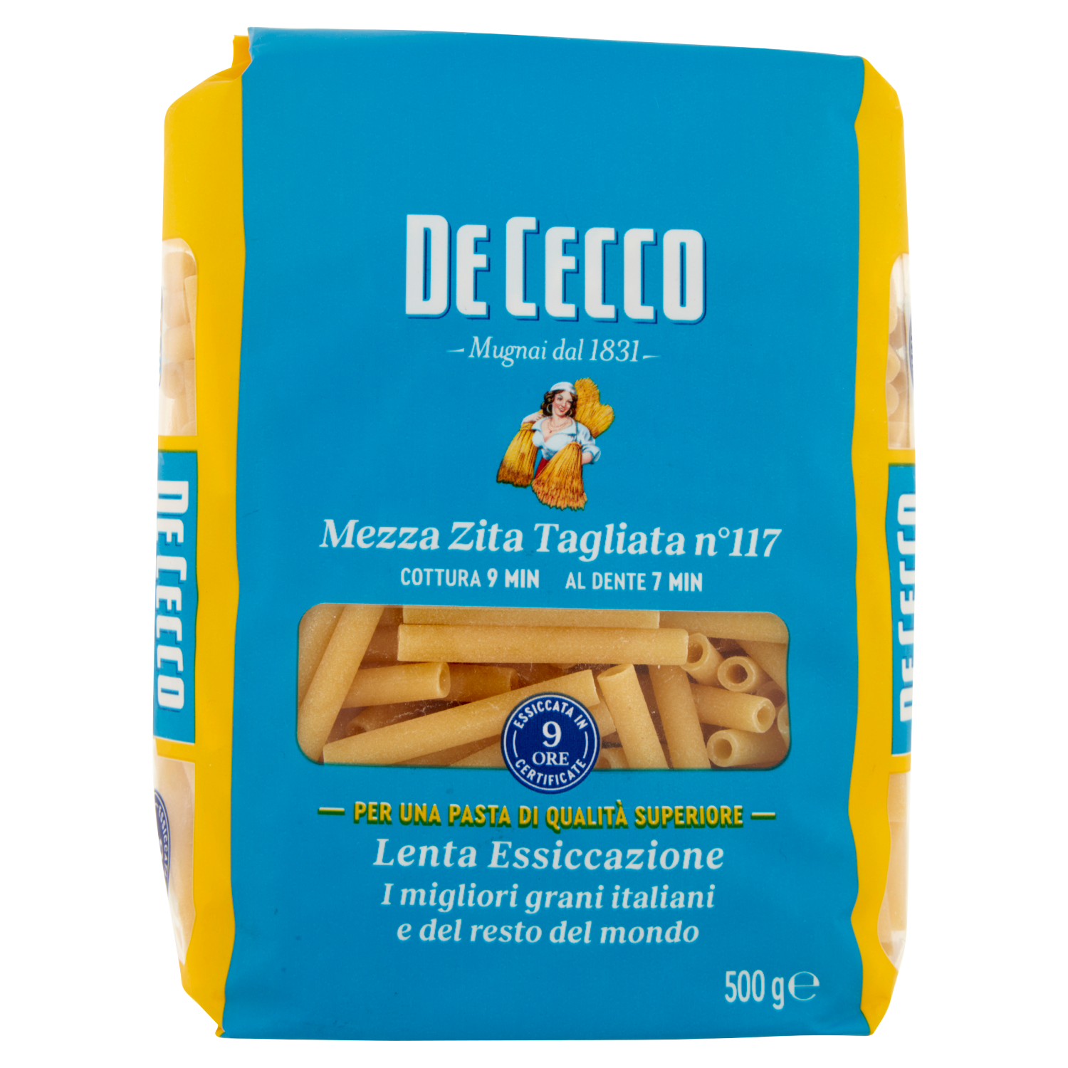 DE CECCO PASTA DI SEMOLA MEZZI ZITI TAGLIATI N°117 500g (24 in a box)a ...