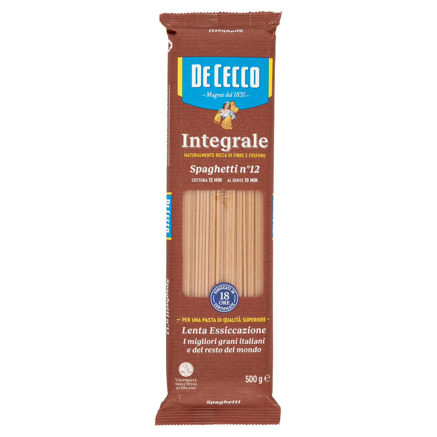 DE CECCO SPAGHETTI N°12 INTEGRALI 500g (24 in a box)available from our ...
