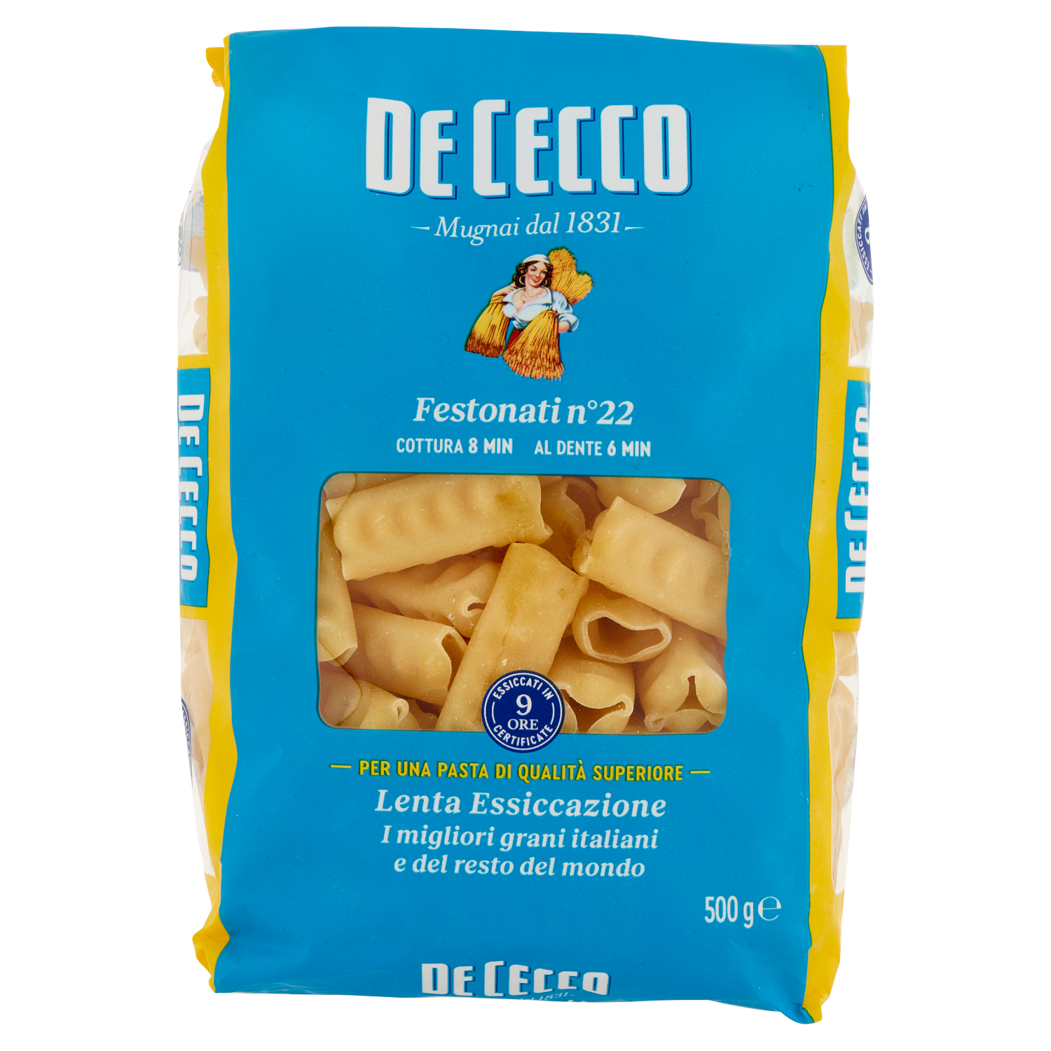 DE CECCO PASTA DI SEMOLA FESTONATI 500g (24 in a box)available from ou ...